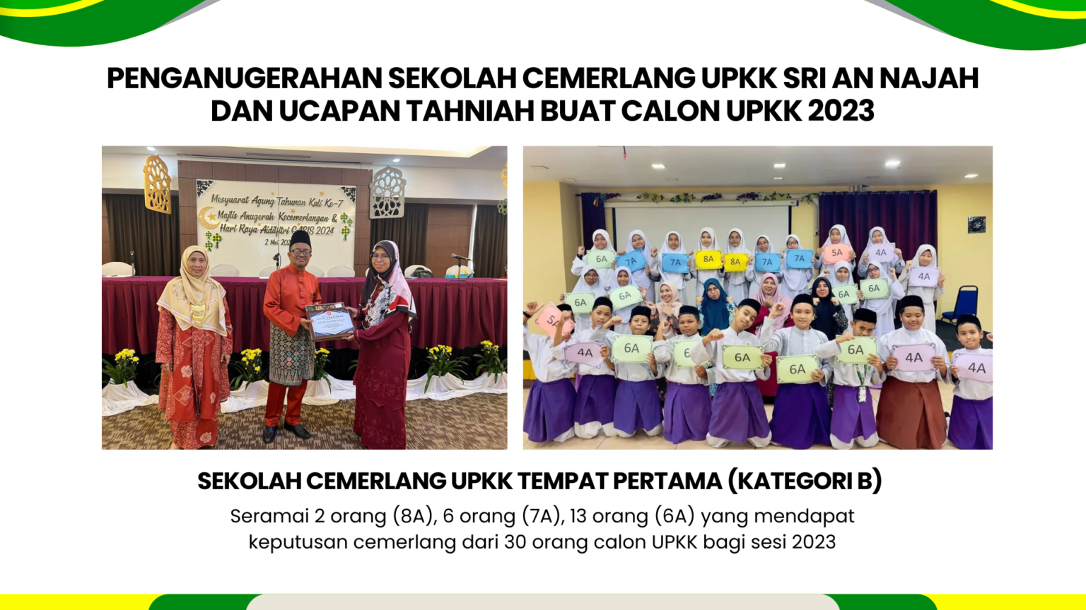 PENGANUGERAHAN SEKOLAH CEMERLANG UPKK SRI AN NAJAH DAN UCAPAN TAHNIAH ...
